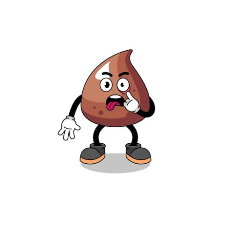 Premium Vector Character Illustration Of Choco Chip With Tongue