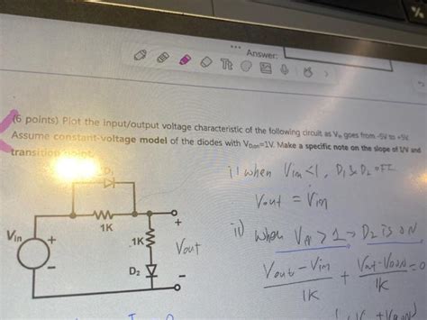 Solved 6 Points Plot The Inputoutput Voltage