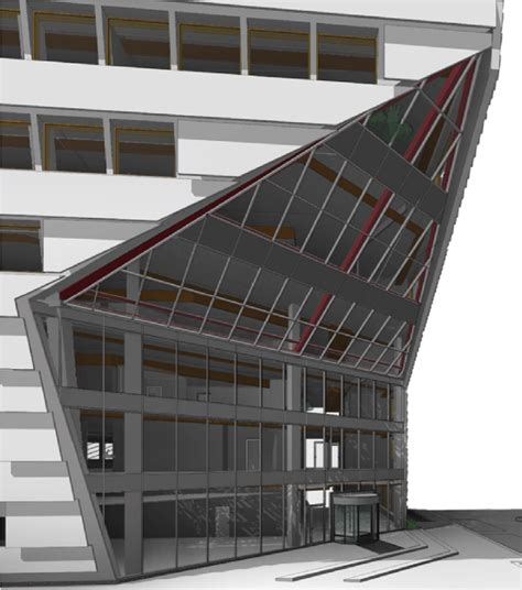 Modern Building Overhang Entrance