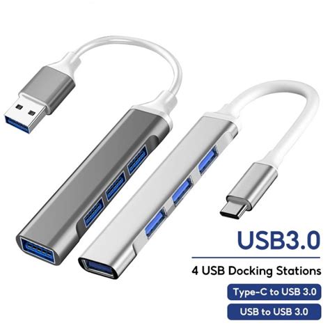 Usb 3 0 Hub Type C 4 Ports High Speed Splitter Adapter Multi Expander Converter Otg For Laptop