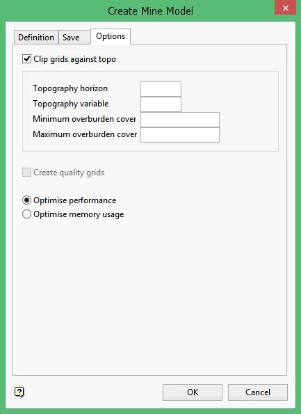 vulcan grid calc composite models create run of mine model