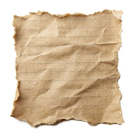 Crumpled Brown Paper Note With Lines Premium Ai Generated Image