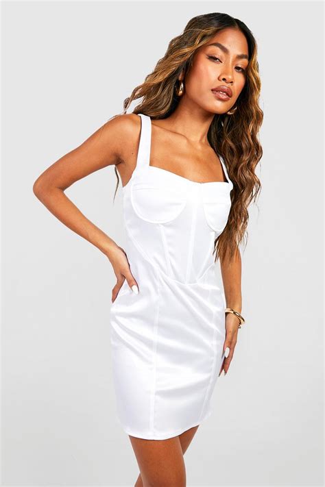 Corset Satin Bodycon Mini Dress Boohoo