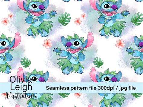 Lilo And Stitch Cute Seamless Pattern Digital Paper Digital Etsy