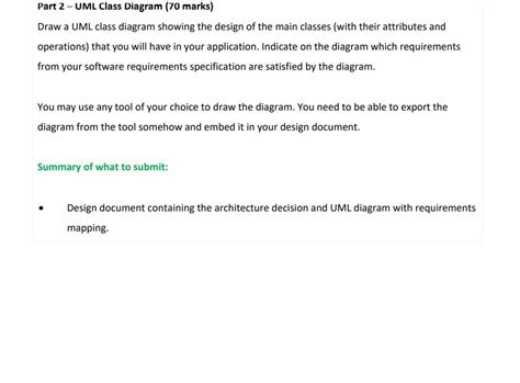 Solved Part UML Class Diagram Marks Draw A UML Chegg