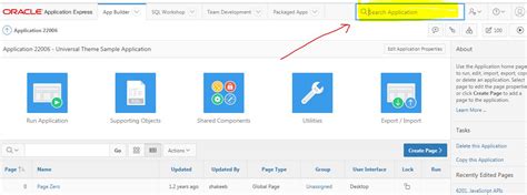 Oracle Apex Application Builders Search Application Functionality