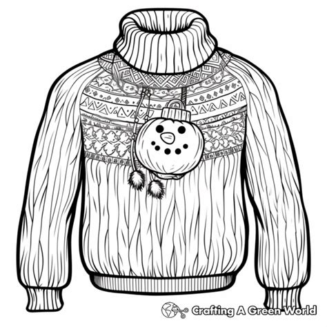Ugly Sweater Coloring Pages Free And Printable