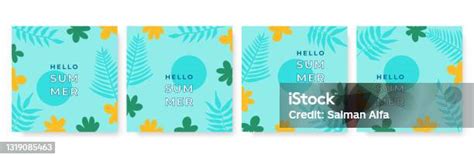 텍스트에 대한 복사 공간이 있는 추상 적 배경의 벡터 집합입니다 밝은 생생한 배너 포스터 커버 디자인 템플릿 최소한의 간단열대 잎과 식물소셜 미디어 이야기 배경 화면 0명에