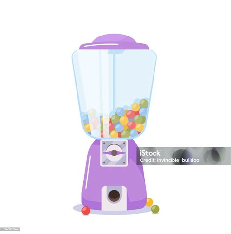 검볼 기계 흰색 배경에 고립 된 색깔의 풍선 껌디스펜서 과자를 곁들인 보라색 자판기 가능성에 대한 스톡 벡터 아트 및 기타 이미지 가능성 가득 찬 검볼 Istock
