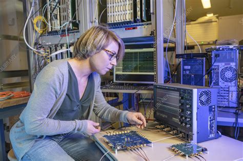 Physicist Upgrading Atlas Trigger System At Cern Stock Image C0604810 Science Photo Library