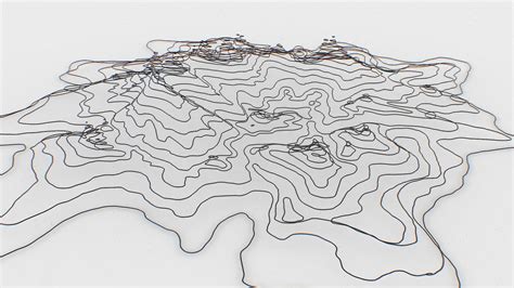 D Contour Map Of Terrain D Model By Sy Kim F Sketchfab