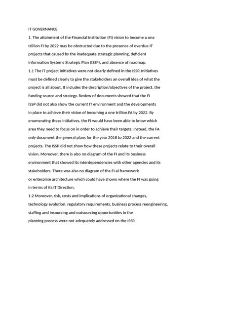 Sample It Audit Finding Pdf