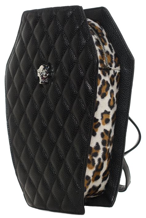 Lux De Ville Elvira Coffin Back Pack Blkleo Backpacks Purses And