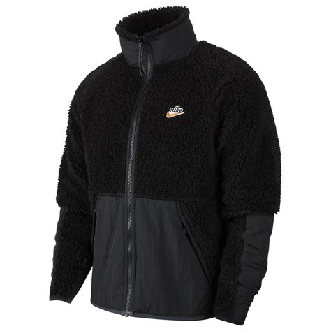 Nike Fleece Heritage Essentials Sherpa Snow Jacket In Black For Men Lyst