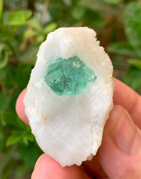 35 Gram Stunning Quality Green Flurite With Nice Feldspar On Mitrix From Stak Mine Skardu