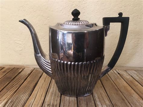Antique English Epbm Lidded Silver Teapot Art Deco Made In England Etsy