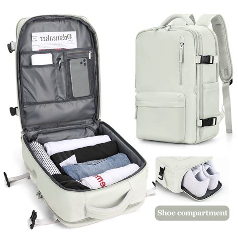 Waterproof Travel Backpack With Shoe Compartment Flight Approved For