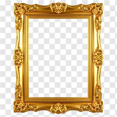 Classic Golden Rectangular Picture Frame For Elegant Decor Golden