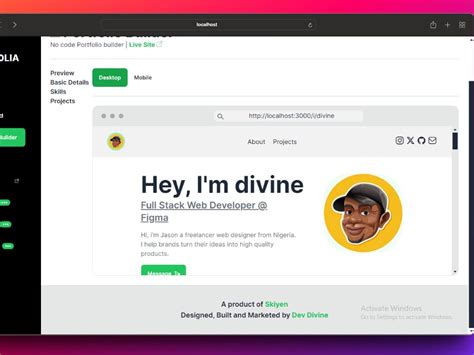 Okeke Divine Vessel On Linkedin Portfolio Resume Builder Nocode