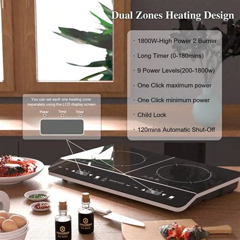 DEVILBISS Electric Double Induction Cooktop Portable Induction Hob With Burner W