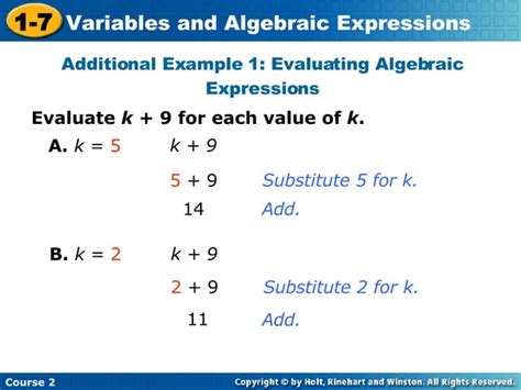 Variable And Algebraic Expressions Ppt