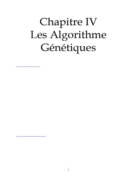 Cours Algorithme Génétique Pdf Algorithme Génétique Biologie De L