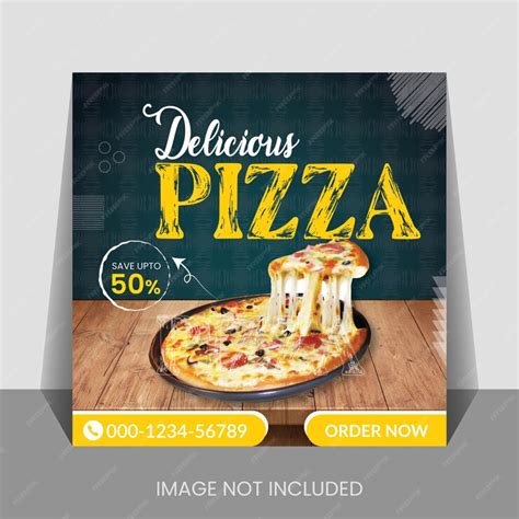 맛있는 피자 소셜 미디어 포스트 디자인 프로모션 및 Instagram 배너 포스트 디자인 템플릿 프리미엄 벡터