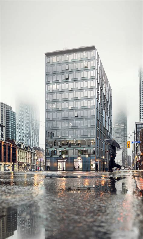 Office Building Rendering Combined With Photography