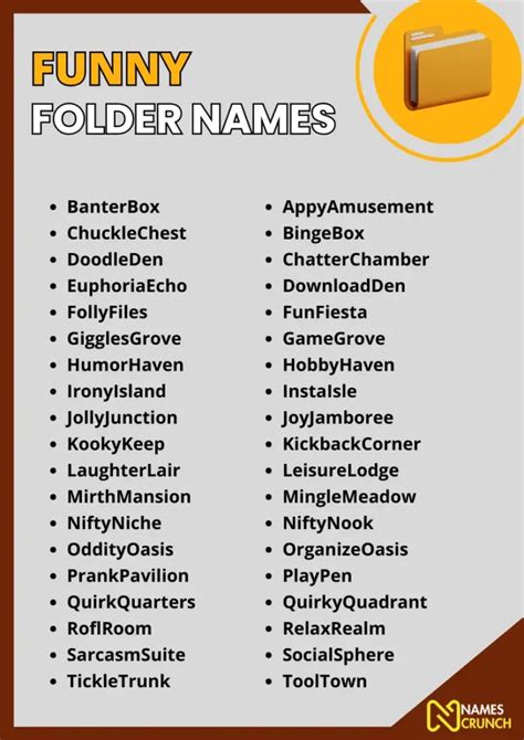 500 Cool And Funny Folder Names Names Crunch
