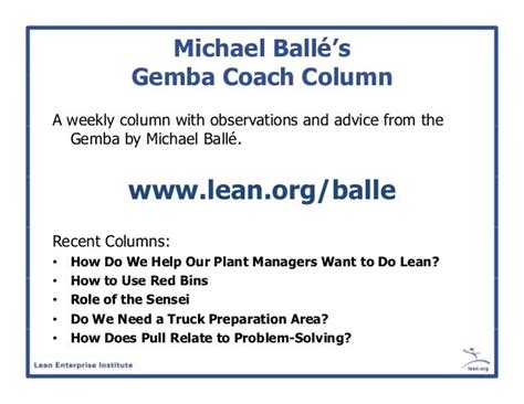 Go And See Why Go To The Gemba And What To Do When You Are There