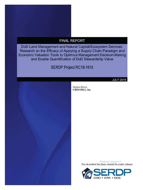 Fillable Online Dod Land Management And Natural Capital Ecosystem