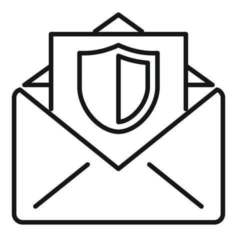 Secured Mail Icon Outline Style 14522784 Vector Art At Vecteezy