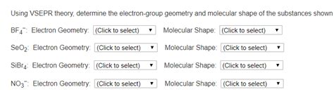 solved using vsepr theory determine the electron group