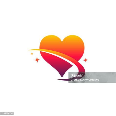 스우시 로고 벡터가 있는 모던 하트 로고 디자인 러브 로고 디자인 컨셉 Charitable Foundation에 대한 스톡 벡터