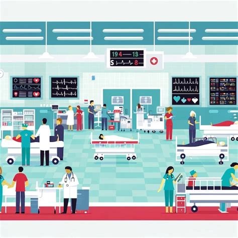 Premium Photo Dynamic Hospital Emergency Department Vector Illustration