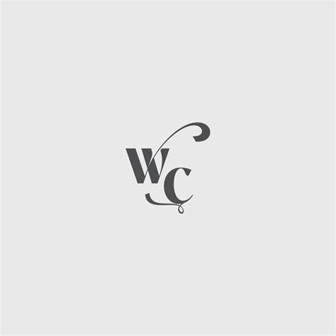 Simple And Minimalism WC Beauty Monogram Initial Logo Letter Classy Black Fashion