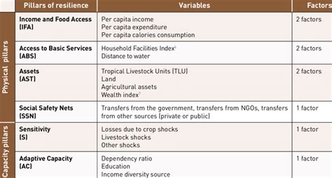 Resilience Variables And Factors Download Table