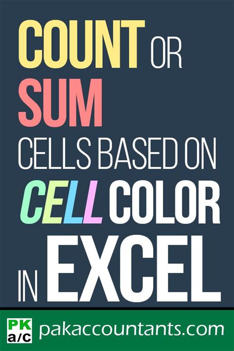 Count Sum Cells Based On Cell Colour In Excel How To Excel Tutorials