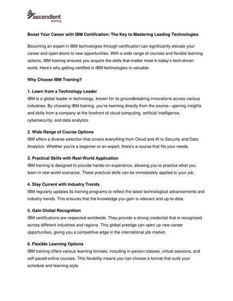 Ppt Boost Your Career With Ibm Certification The Key To Mastering Leading Technologies