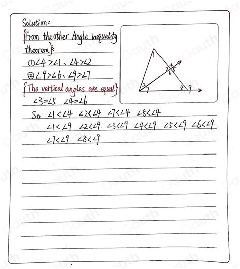 Solved Learning Task 1 Use The Exterior Angle Inequality Theorem To