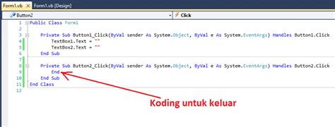 VISUAL BASIC NET PART TUTORIAL MEMBUAT TOMBOL HAPUS DAN KELUAR JONCODE