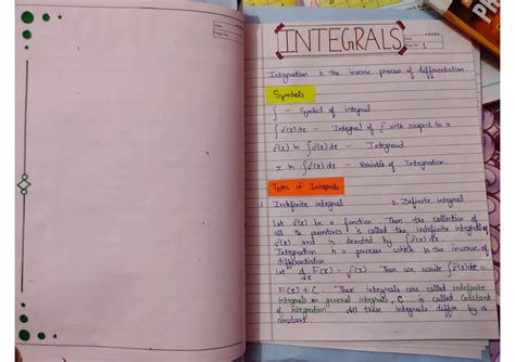 Integration And Application Of Integral Project File Class 12th Maths