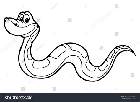 Snake Line Vector Illustrationisolated On White Stock Vector Royalty Free 1952362678