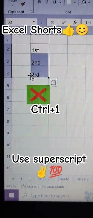 shorts excel use superscript ️💯 youtube