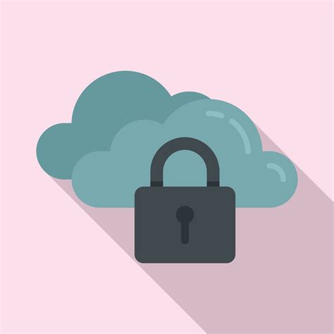 Secured Data Cloud Icon Flat Style 14619388 Vector Art At Vecteezy