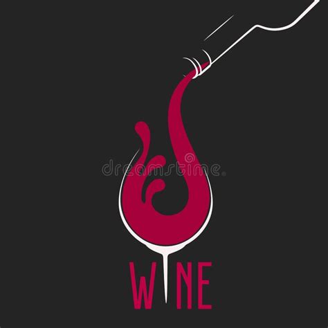 Glass Of Wine With Splash Logo Design Stock Vector Illustration Of