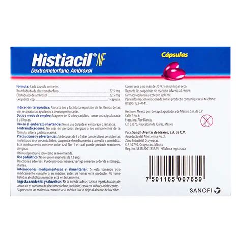 Histiacil Nf Tos Antitusivo Oral En Cápsulas Rappi