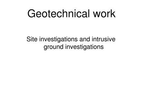 PPT Geotechnical Work PowerPoint Presentation Free Download ID