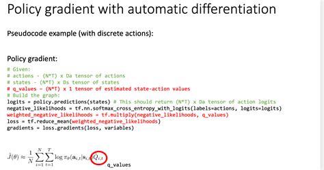 confusion about computing policy gradient with automatic