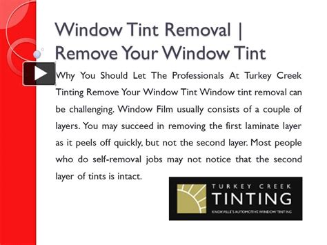 Window Tint Removal Remove Your Window Tint Presentation Free To Download